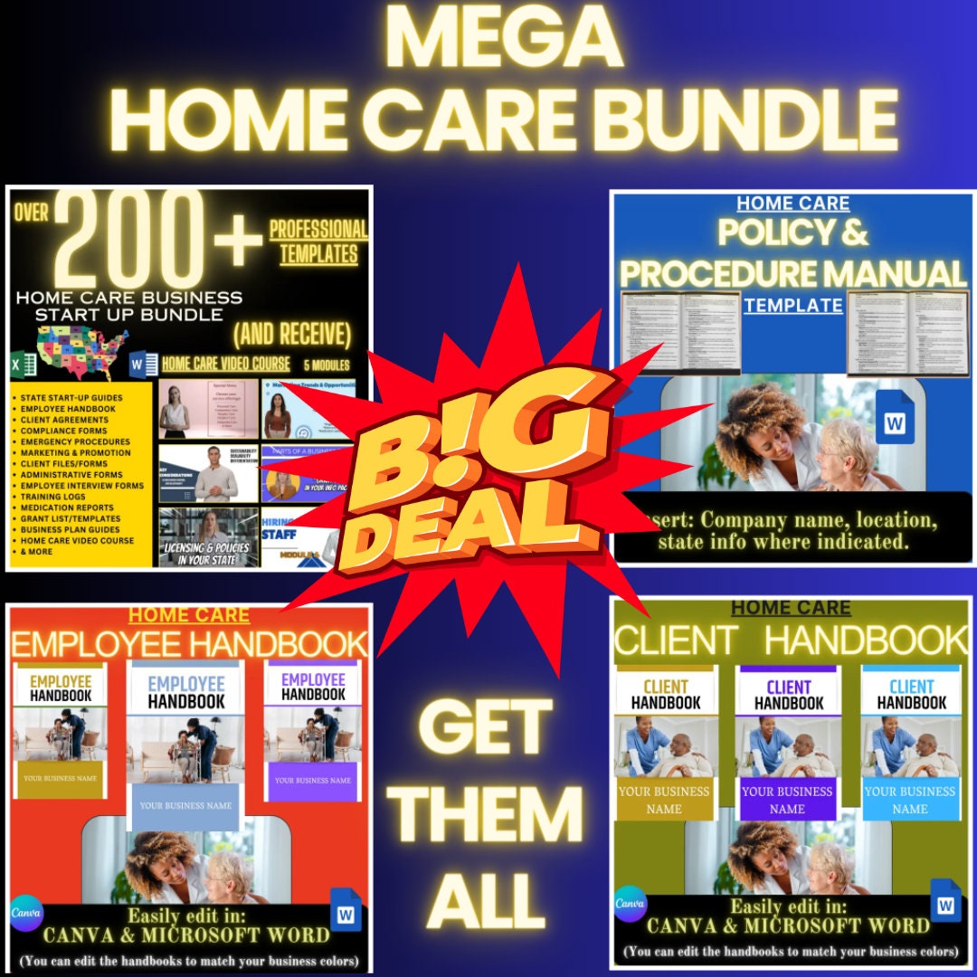 Home Care Business Starter Kit: Complete Bundle, Caregiving Business ...