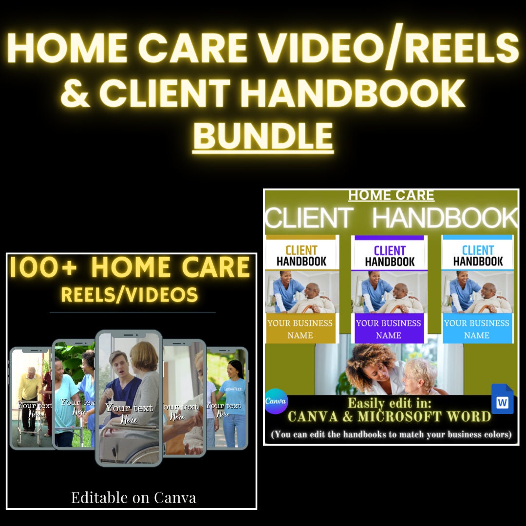 100 Home Care Videos Reels and Home Care Client Handbook, Non Medical ...