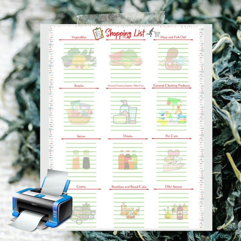 Shopping List Printable Shopping List Checklist to Buy Minimal Items to ...