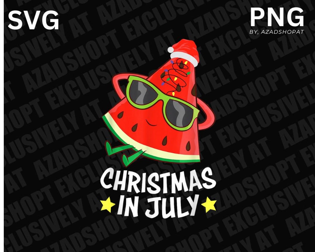 Christmas in July Watermelon Xmas Tree Summer Men Women Kids PNG SVG - Etsy