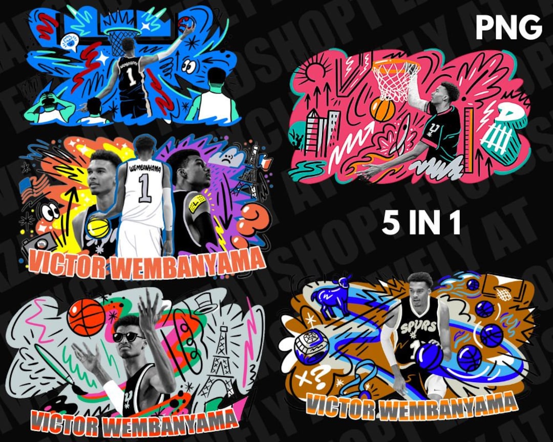 Victor Wembanyama Collection 5 IN 1 PNG - Etsy