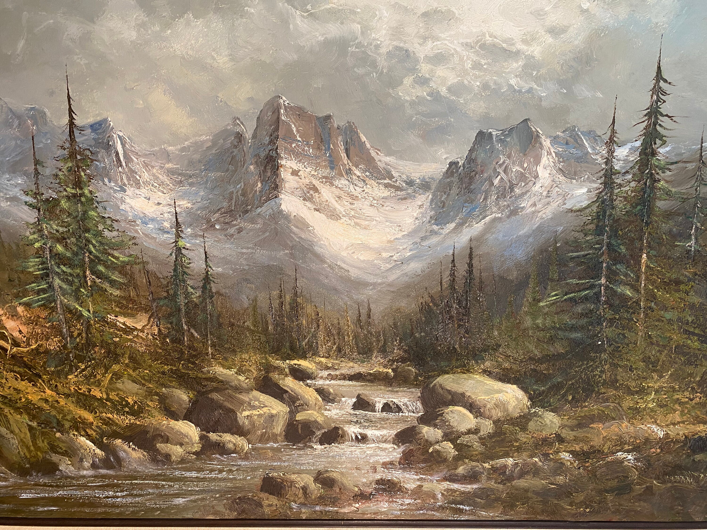 Huge Vintage Canvas Landscape Oil Painting by Gunter Seekatz - Etsy