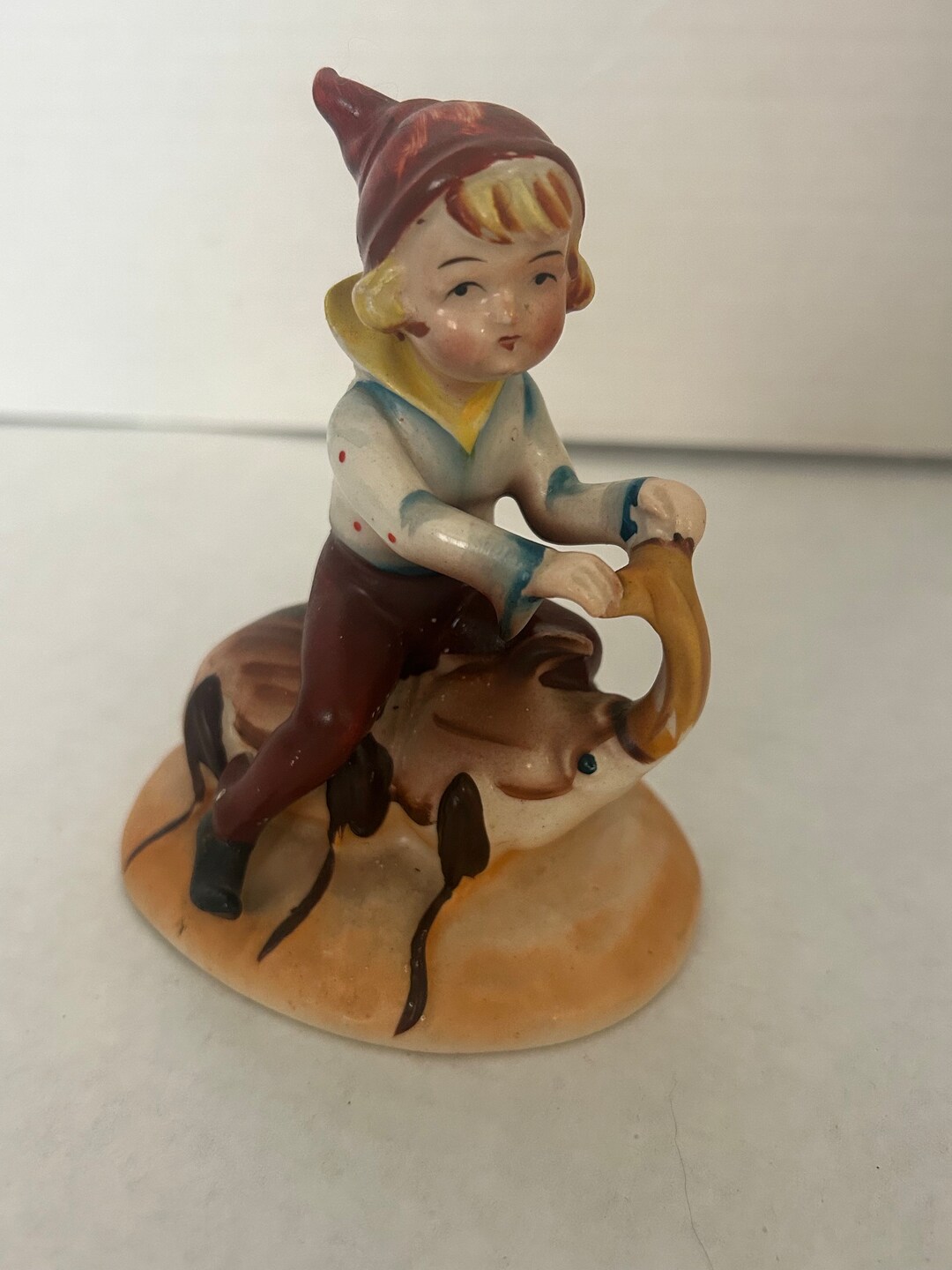 Pixie Elf Fairy Boy Child Riding Bug Horned Rhino Beetle Insect ...