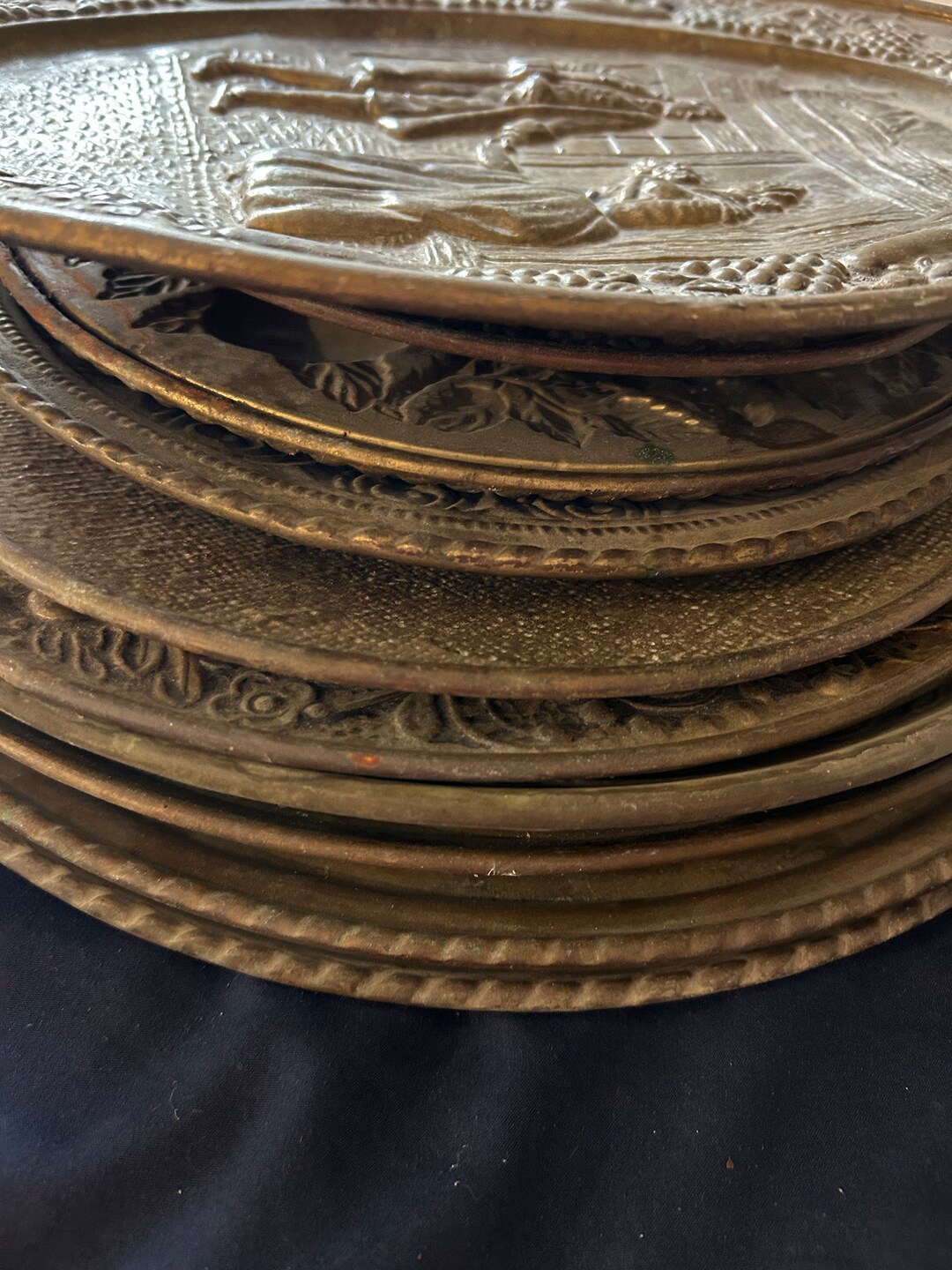 Vintage Brass Pub Plates - Etsy