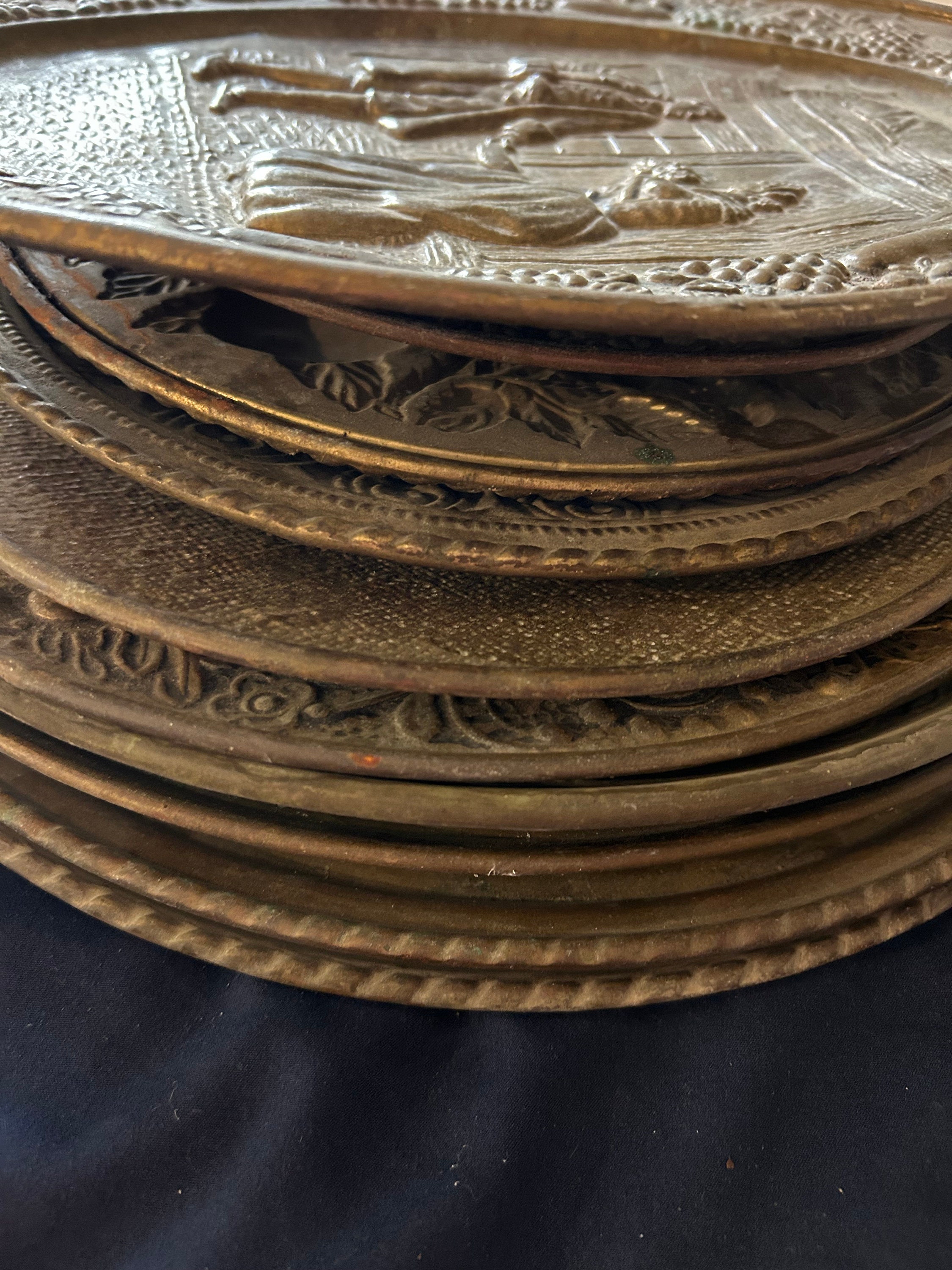 Vintage Brass Pub Plates - Etsy