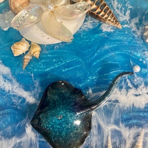 Ocean Inspired Resin Decor With Gorgeous Ceramic Stingray - Etsy