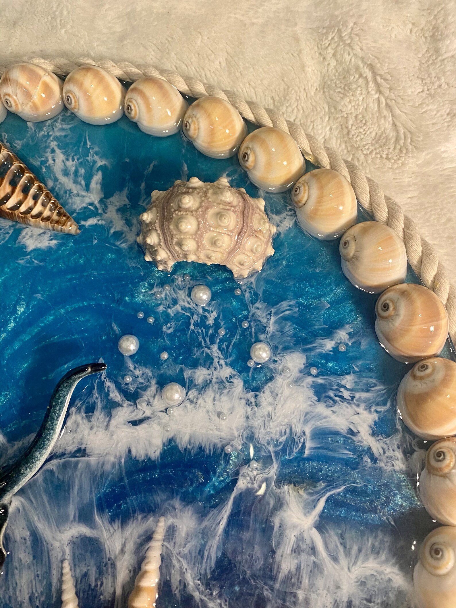 Ocean Inspired Resin Decor With Gorgeous Ceramic Stingray - Etsy