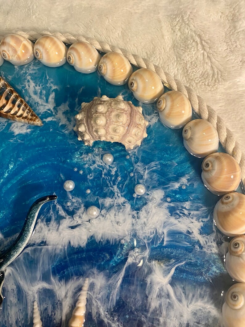 Ocean Inspired Resin Decor With Gorgeous Ceramic Stingray - Etsy