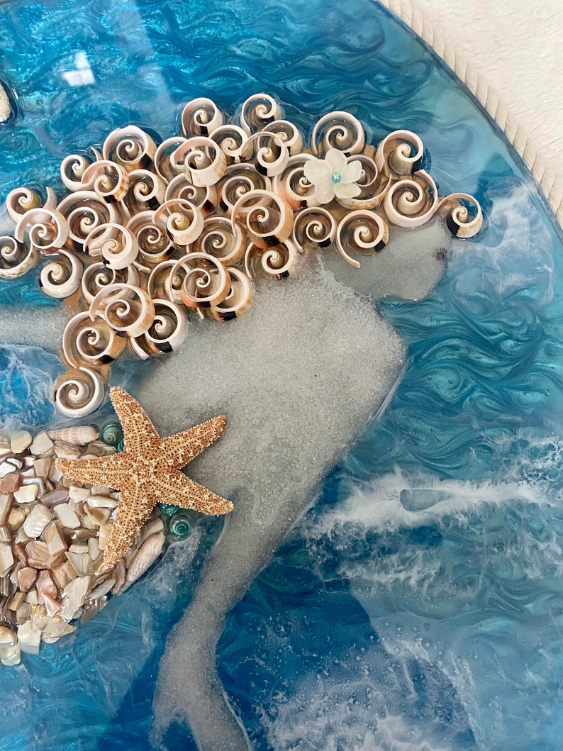 Seashell Mermaid Wall Decor Mosaic Art - Etsy