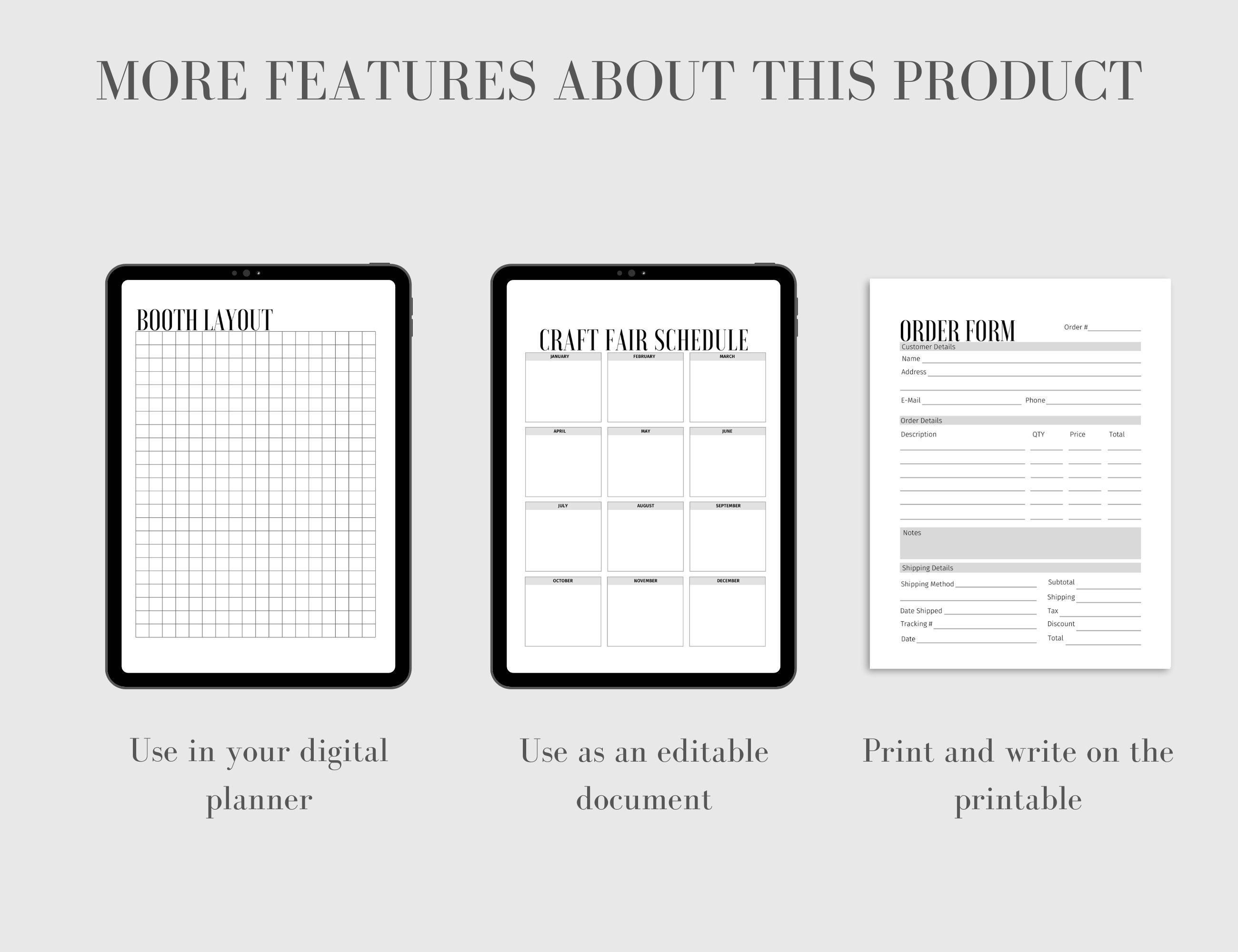 Craft Fair Planner Craft Show Planner Vendor Fair Planner Vendor Event ...