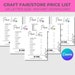 Craft Fair Price List Craft Fair Template Editable Craft Market Price ...
