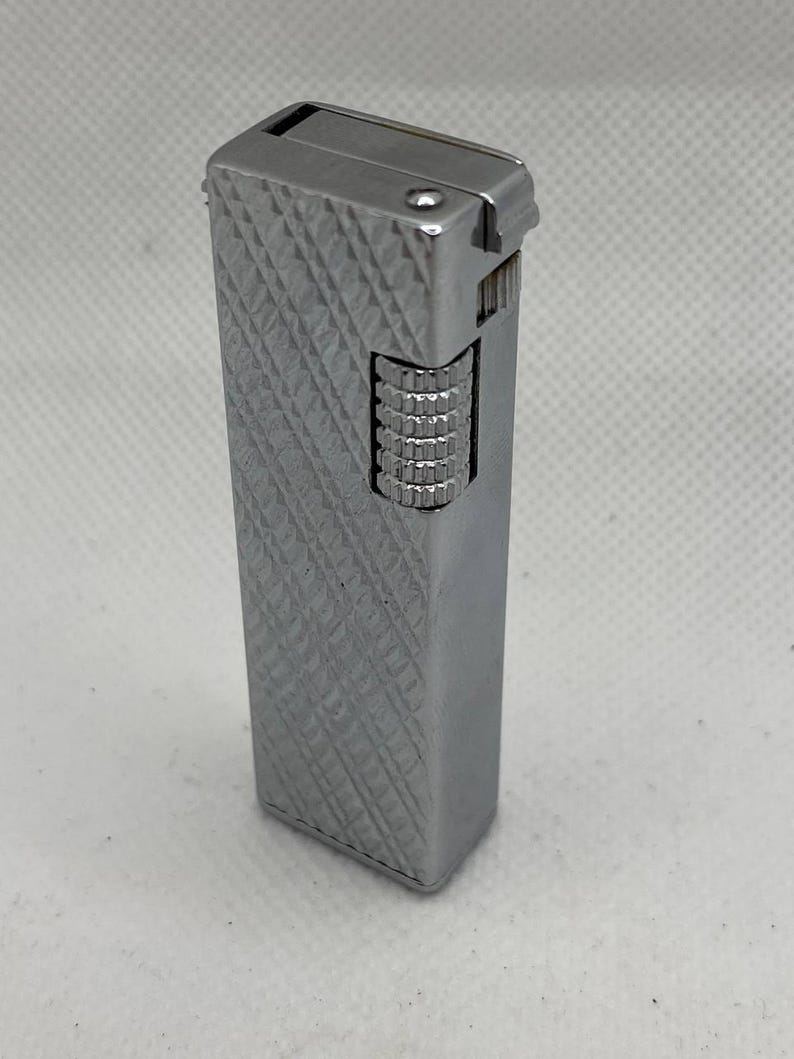 Vintage Zilon “lynx” Butane Lighter – Geometric Textured Design With ...