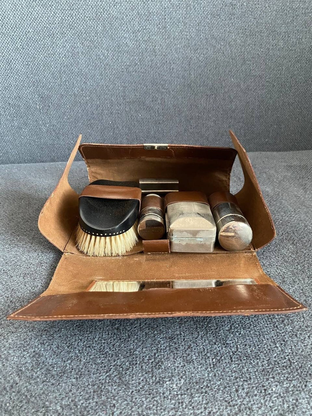 Vintage Grooming Set Leather - Etsy