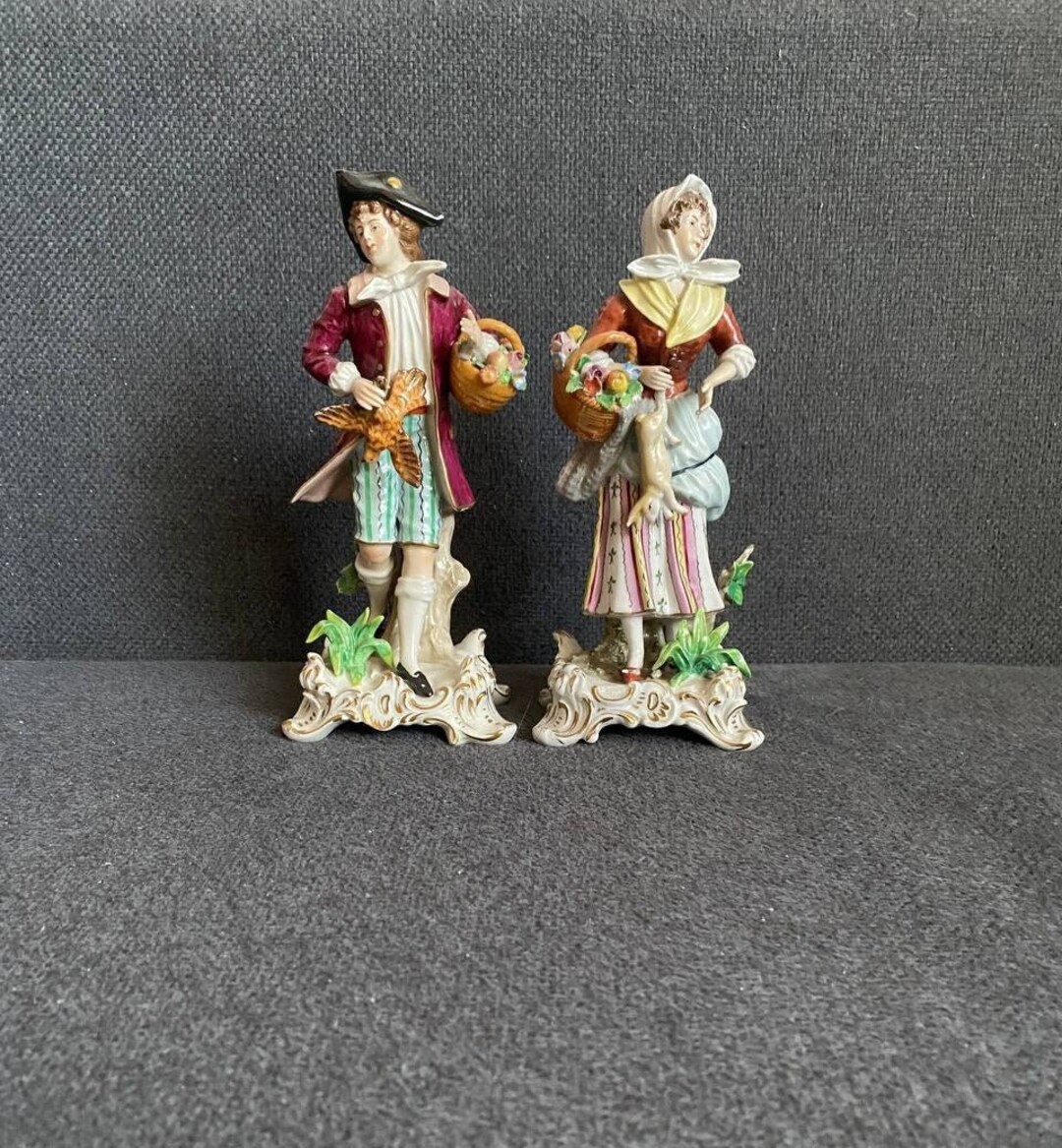Sitzendorf Paired Figurines "hunters" Germany 1909 - Etsy