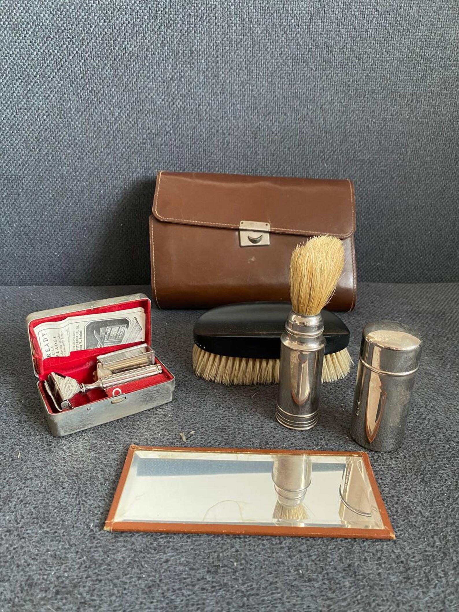 Vintage Grooming Set Leather - Etsy