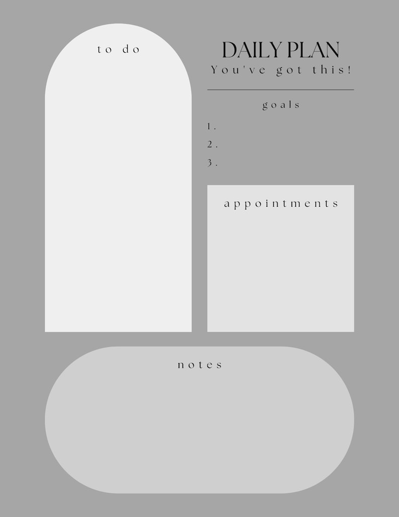 Modern Daily Planner Instant Download Digital Printable - Etsy