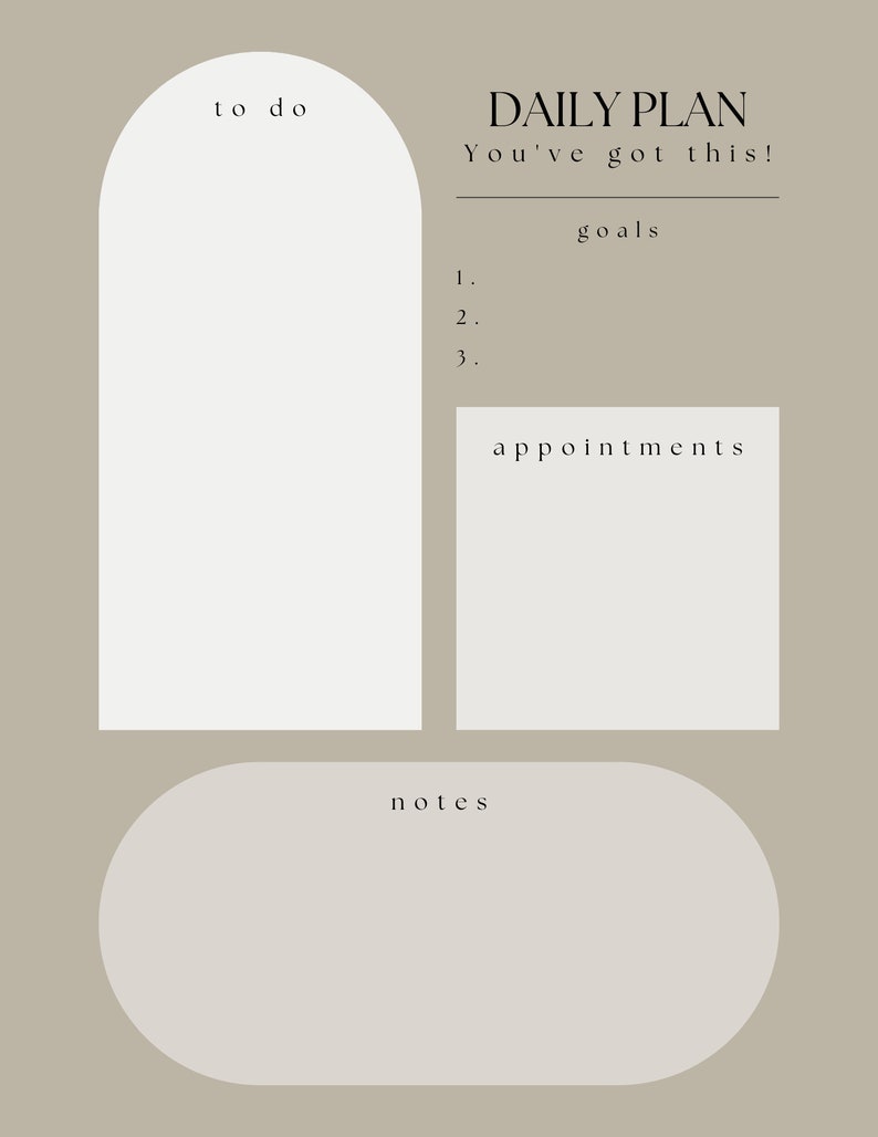 Modern Daily Planner Instant Download Digital Printable - Etsy