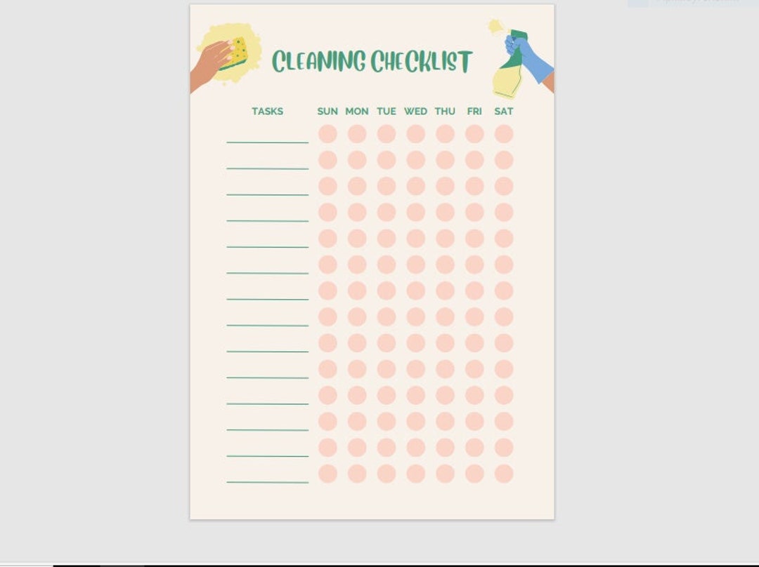 Simplify Your Cleaning Schedule With Our Cleaning Planner. - Etsy