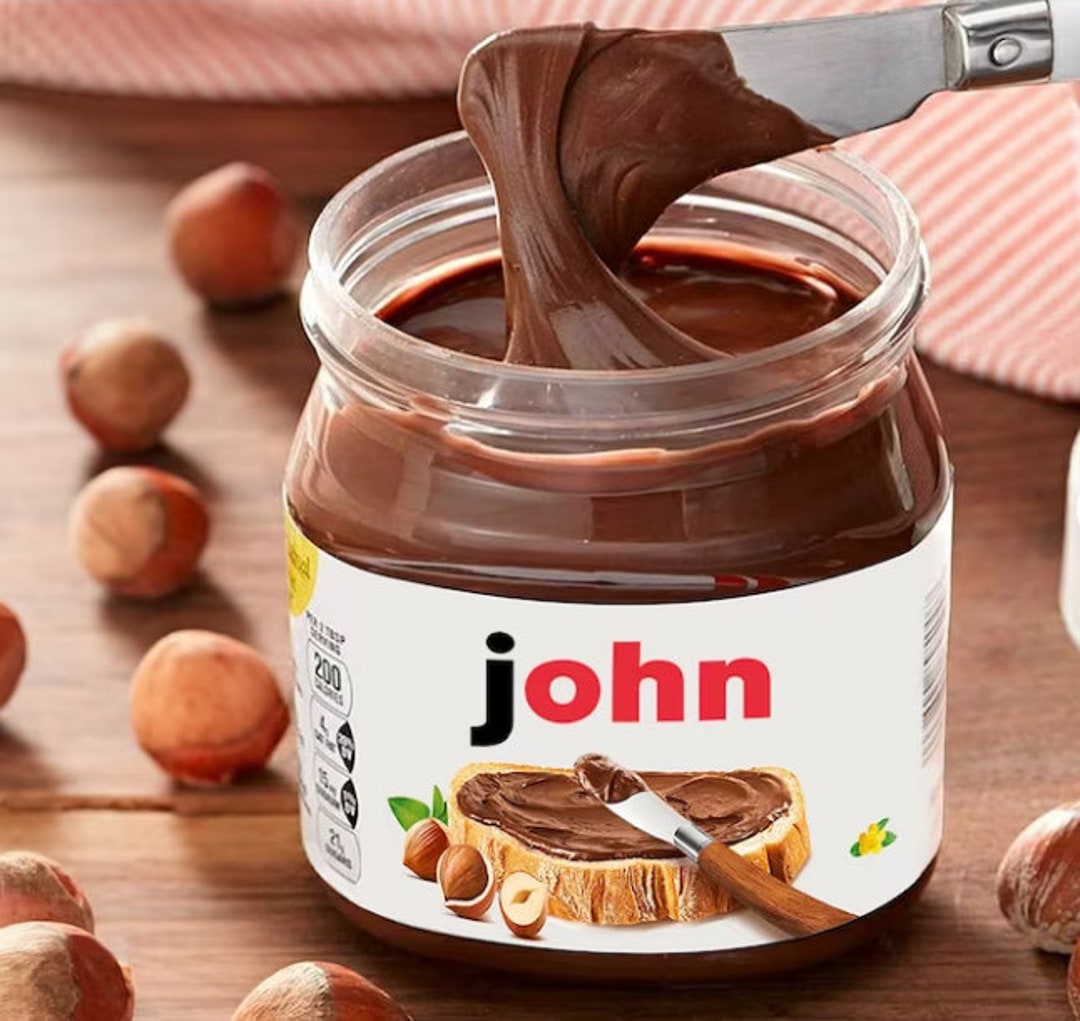 Personalised Chocolate NUTELLA Jar Label Printable Digital - Etsy