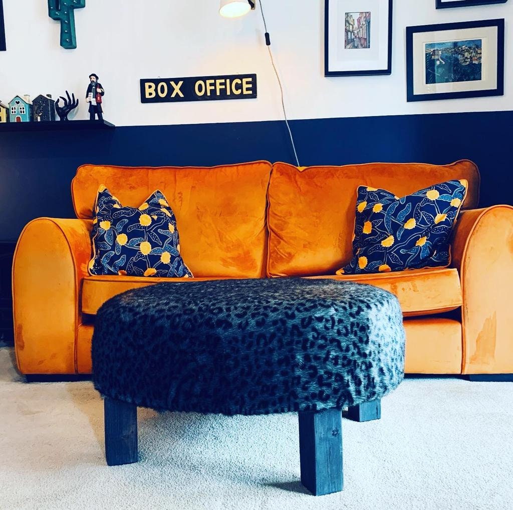 Large Round Footstool - Etsy