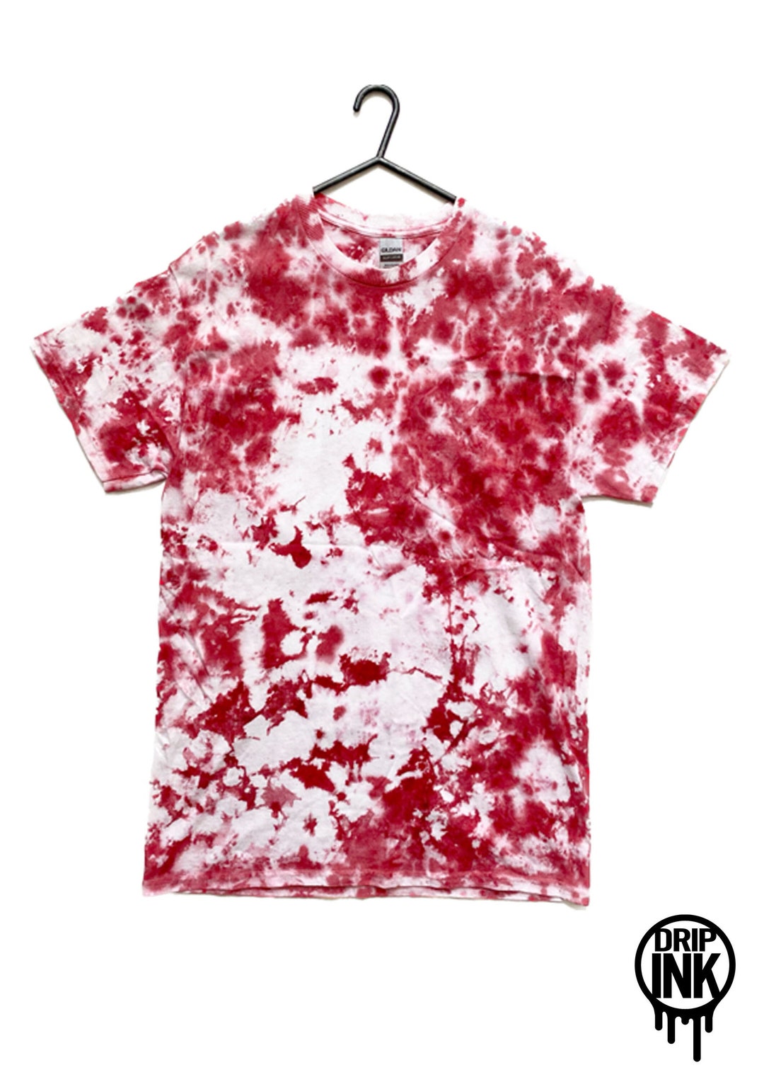 Red Scrunch Tie Dye T-shirt | Adult | Unisex | S, M, L, XL | Hand Dyed ...