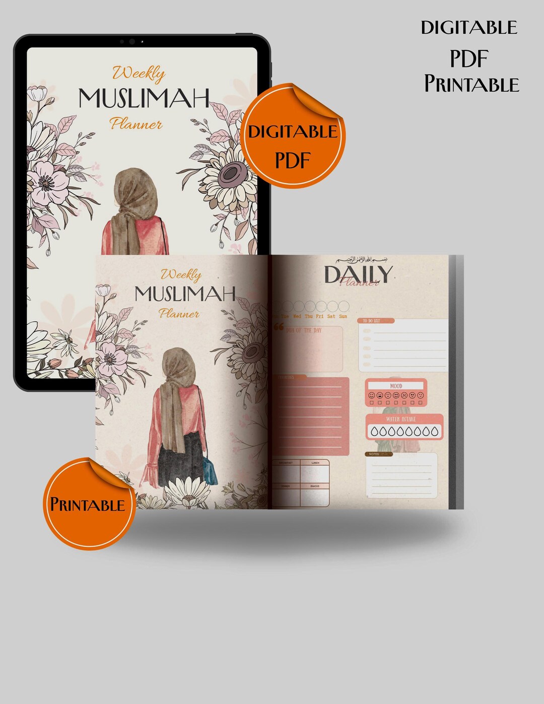 Weekly Muslimah Planner | Islamic Planner, Salah Tracker| Digital ...