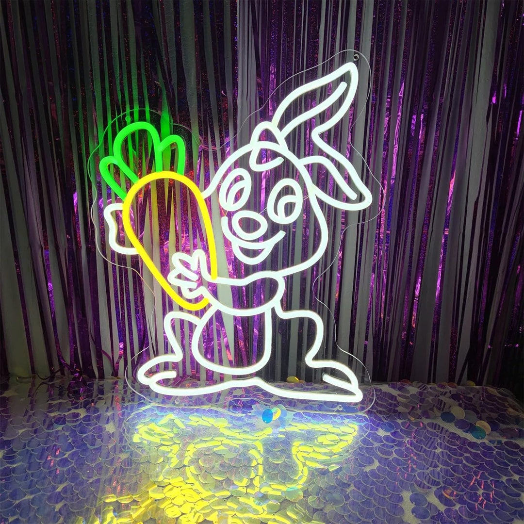 Happy Easter Neon Sign Custom Neon Lights Easter Neon Wall Art Easter ...