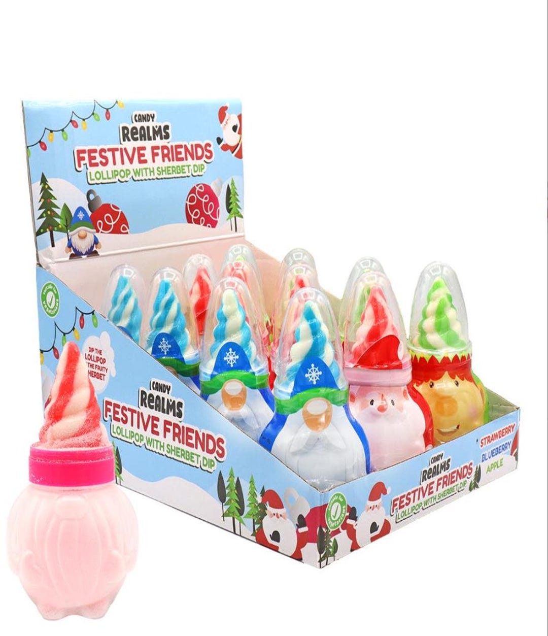 Candy Realms Festive Friends Lollipop and Sherbet Dip 50g - Etsy
