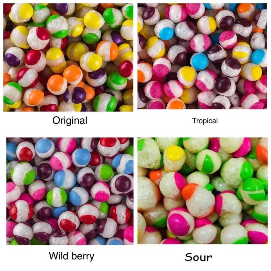 Freeze Dried Skittles Original, Sour, Wild Berry, Tropical, Dessert ...