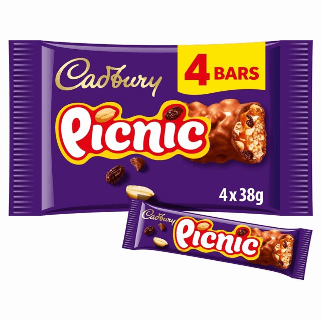 Cadbury Picnic Chocolate Bar 4 Pack Multipack 152g - Etsy