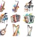 Musical Instruments Bundle 30 PNG | Watercolor Musical Instruments ...