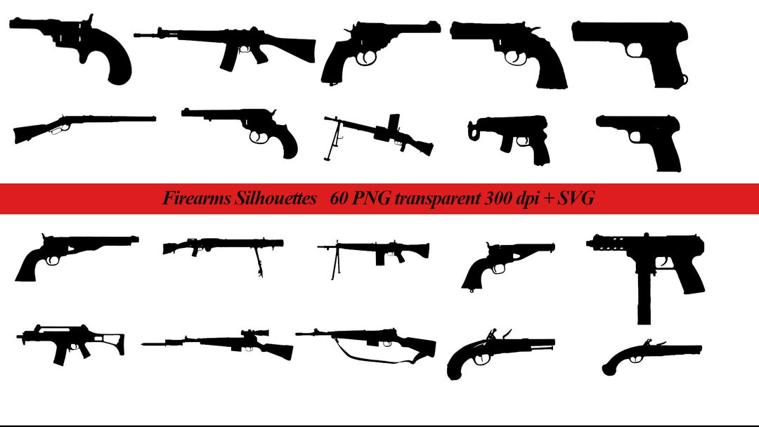 Guns Bundle 60 PNG SVG | Military Weapon Svg | Pistol Svg | Weapon Svg ...