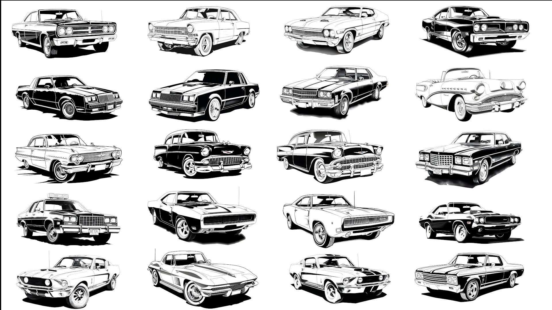 Muscle Cars Bundle 36 Png Svg American Muscle Cars Svg Clipart Classic Muscle Cars Png Etsy