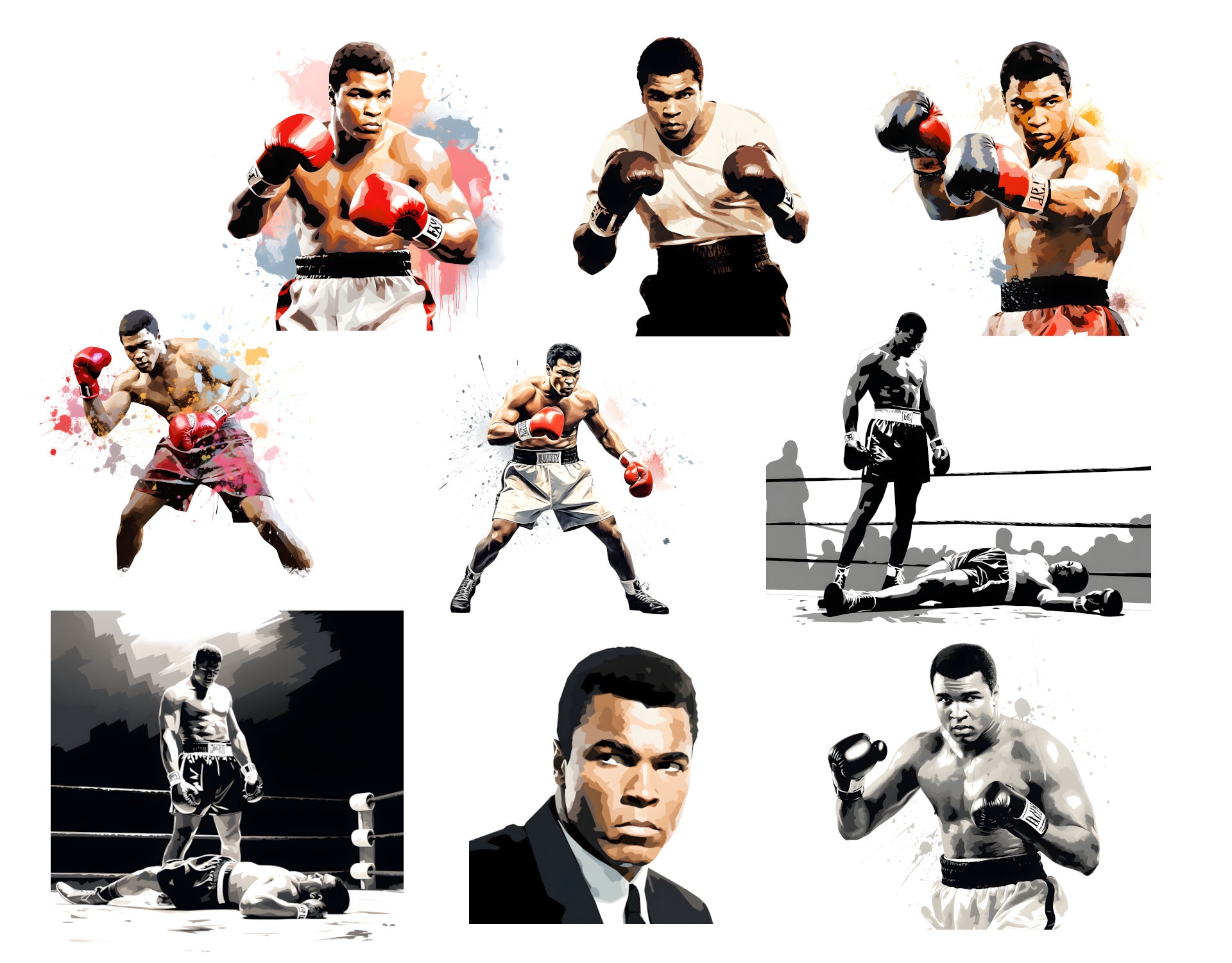 Muhammad Ali 16 PNG Bundle | Muhammad Ali Cliparts | Muhammad Ali Art ...
