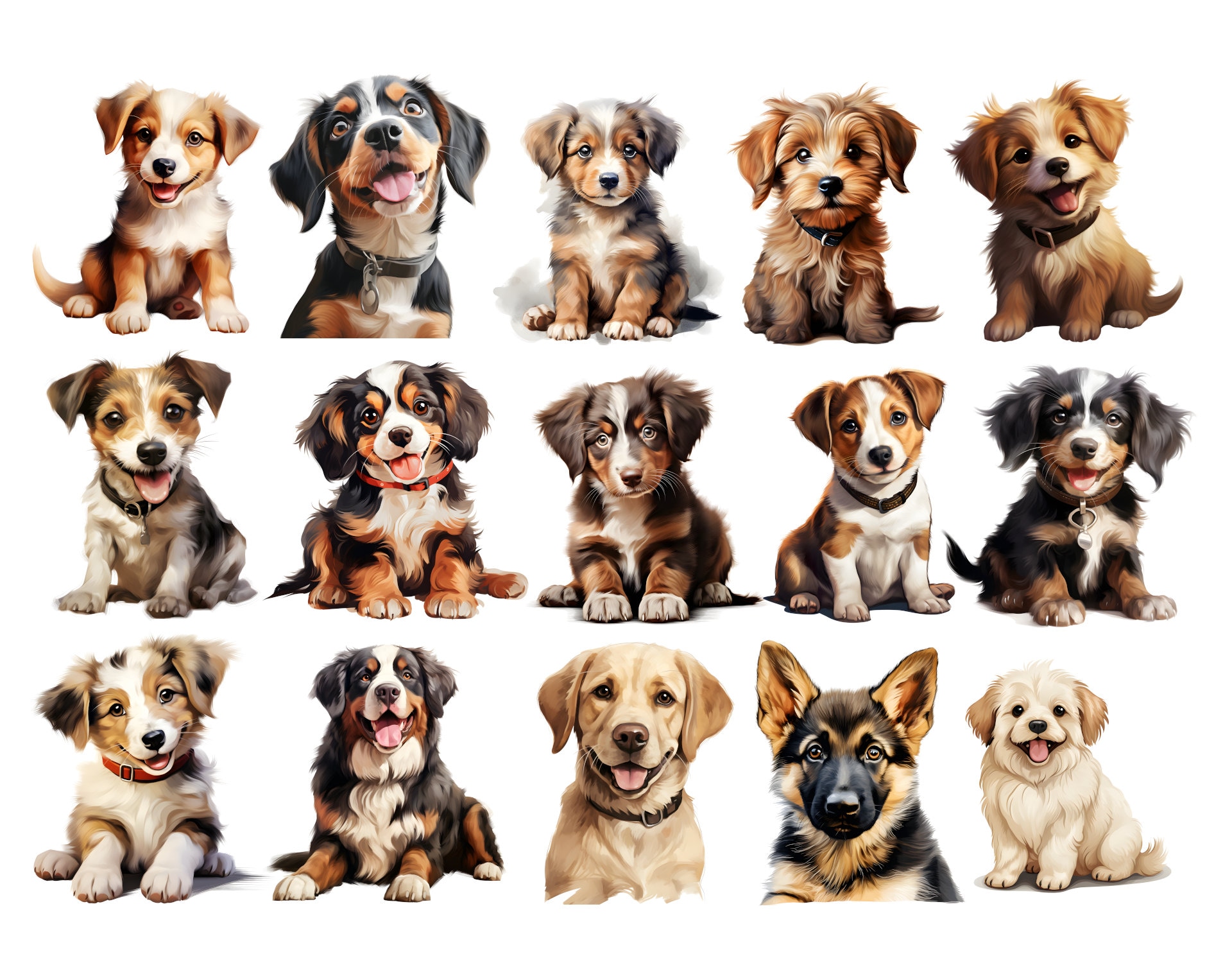 Cute Dogs 15 PNG Bundle | Cute Puppies PNG | Puppy Dog Art Clipart - Etsy