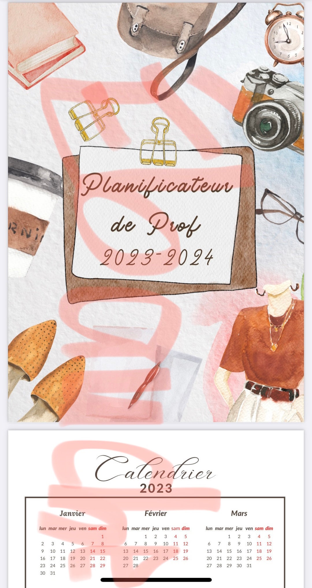 Planificateur De Prof 2023-2024 Téléchargeable Imprimable - Etsy