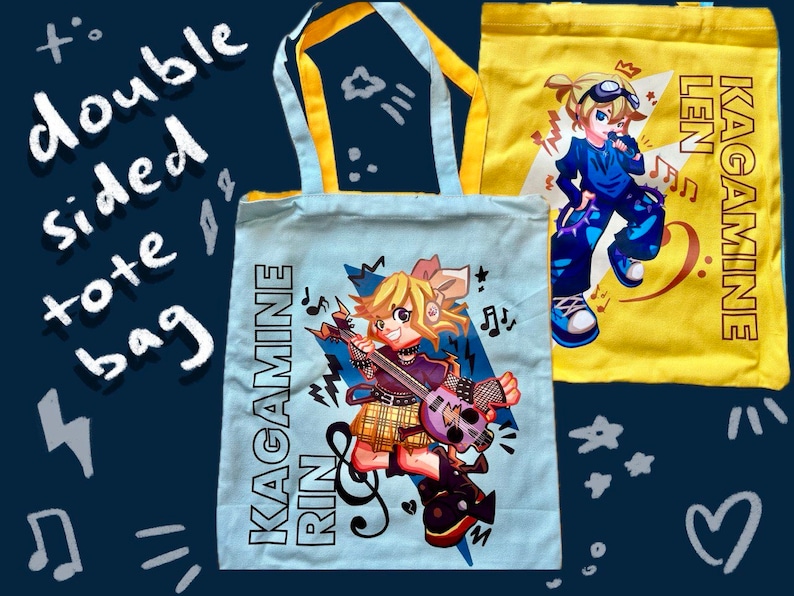 Rin and Len Pokemon Inspired Double Sided Tote Bag - Etsy