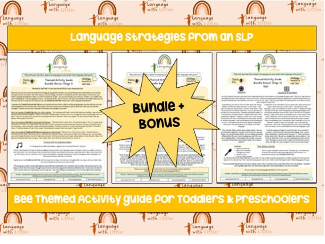 Language Strategies From an SLP! Bee Themed BUNDLE + BONUS Material for ...