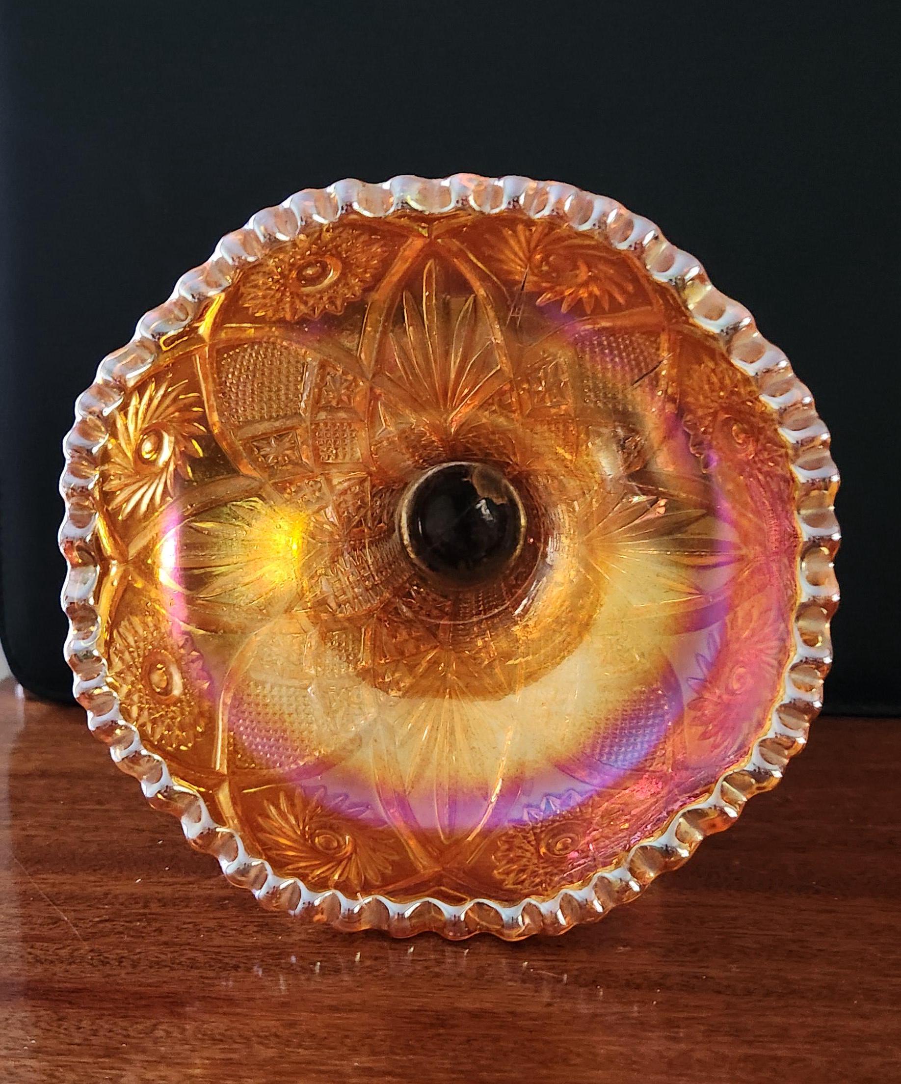 Vintage Carnival Glass Dish - Etsy