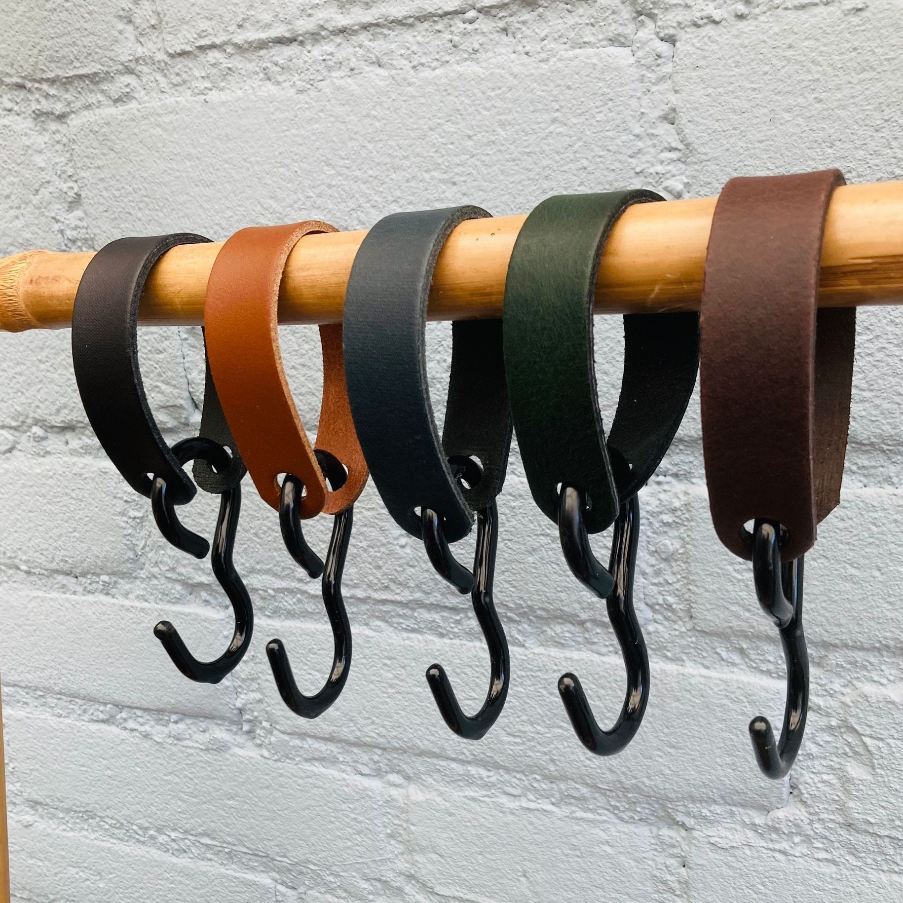 Leather S-hook / Coat Hook / Wardrobe Hook - Etsy