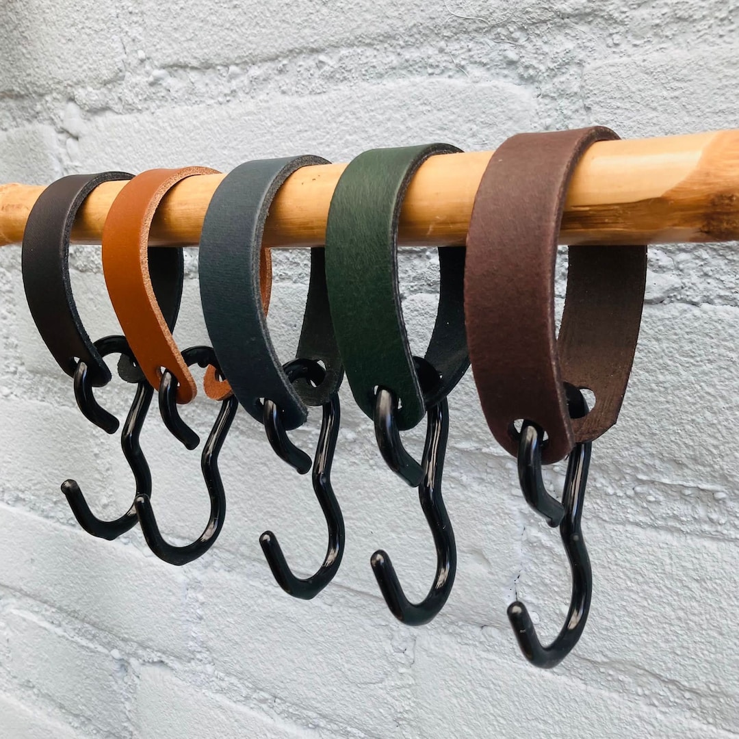 Leather S-hook / Coat Hook / Wardrobe Hook - Etsy