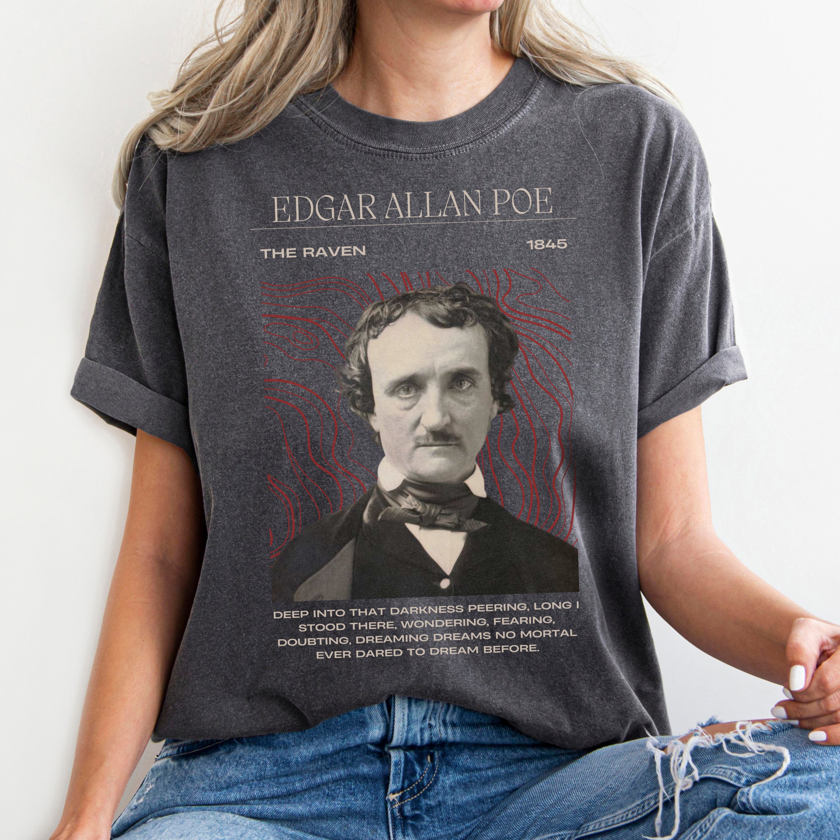 Edgar Allan Poe Comfort Colors the Raven Tshirt Gothic Dark - Etsy