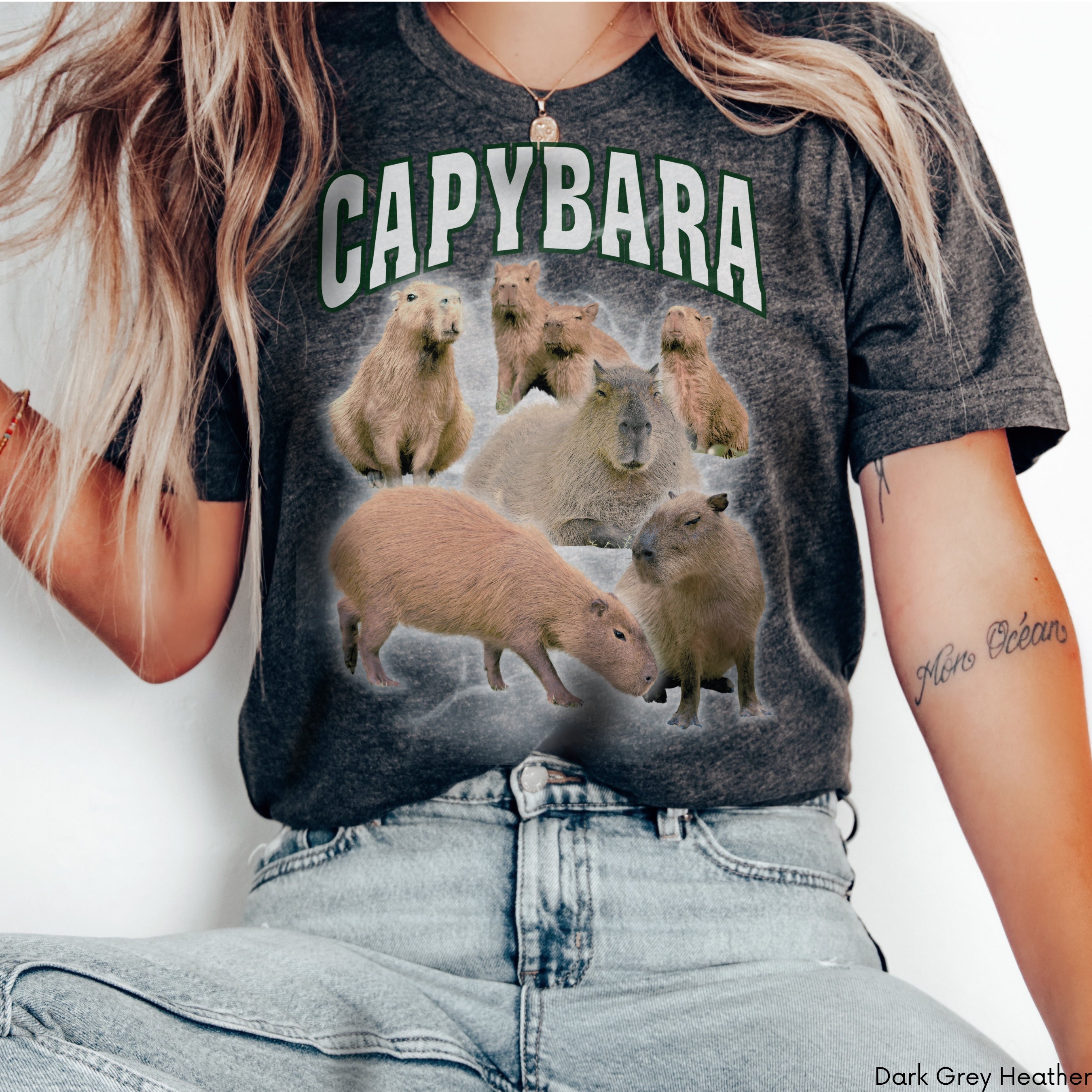 Capybara Camisa Bootleg Hip Hop Camiseta unisex Capybara Animal Camisa ...