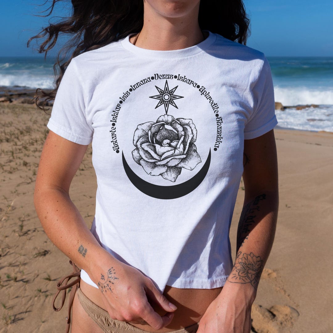 Goddess Venus Rose Graphic Cropped Tee: Isis Astarte Inanna Aphrodites ...