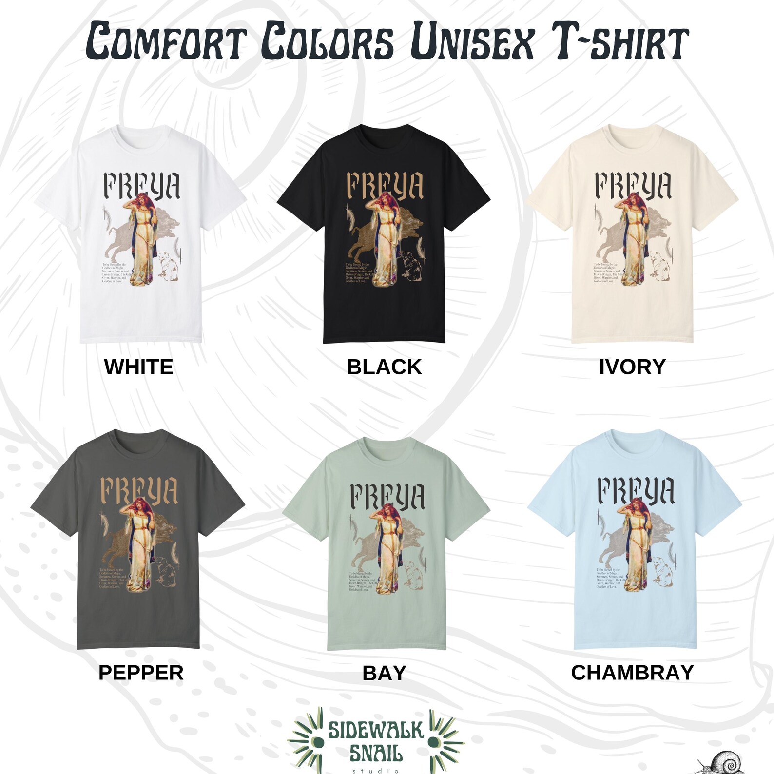 Freya Goddess T-shirt: Comfort Colors Pagan Witch Clothing - Etsy
