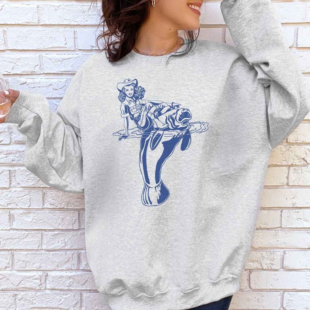 Manatee sea Cowgirl Sweatshirt Coastal Cowgirl Rodeo Beachy Sweater ...