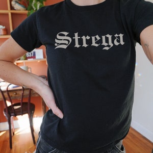Strega Cropped Baby Tee Italian Witch Shirt Gift for Her Halloween ...
