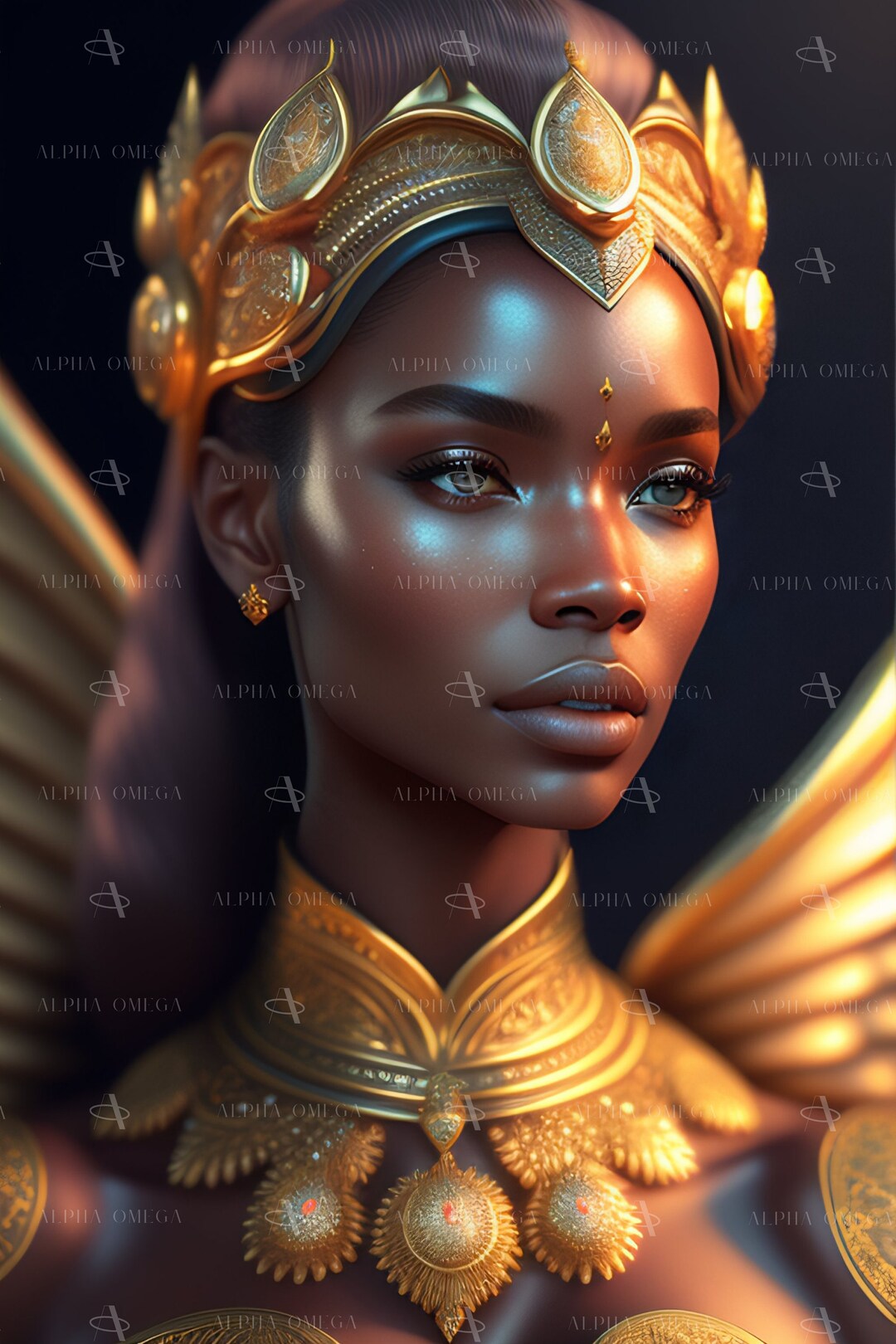 Warrior Servant of God, Watercolor Angel With Wings, Digital Ai ...