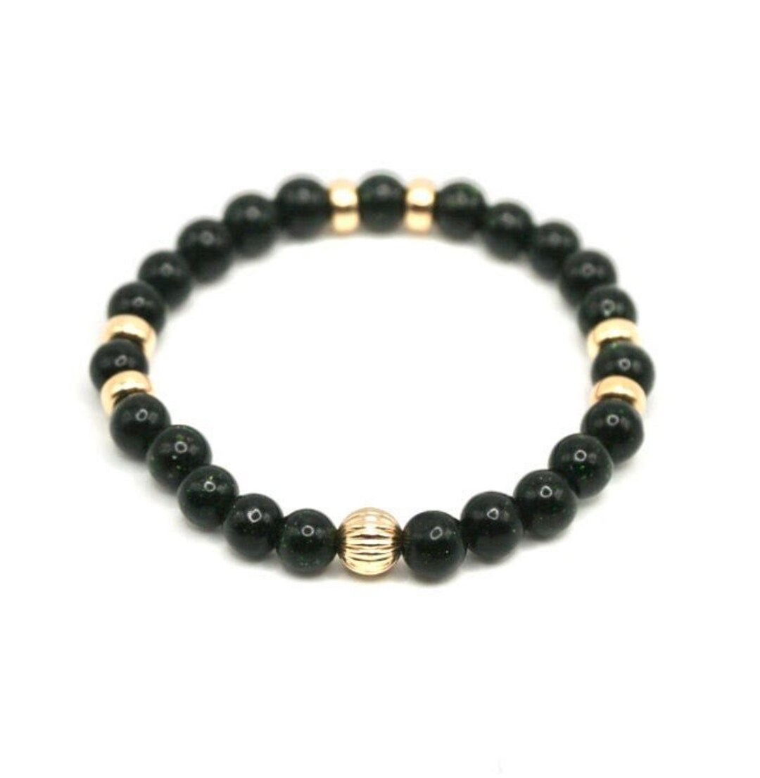 Dark Green Goldstone & 14K Solid Gold | Healing Gemstone Energy Crystal ...