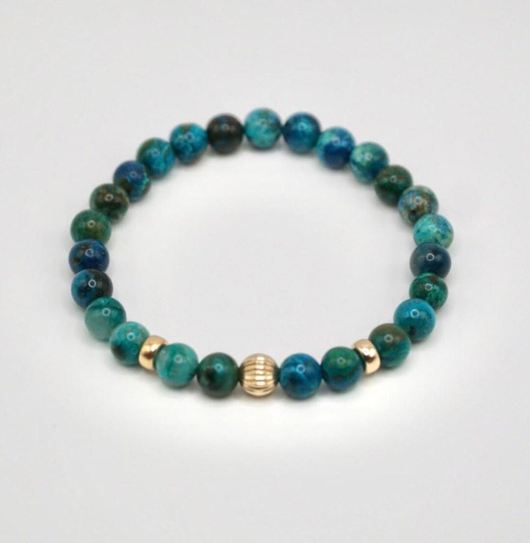 Azurite Malachite & 14K Solid Gold | Healing Gemstone Energy Crystal ...